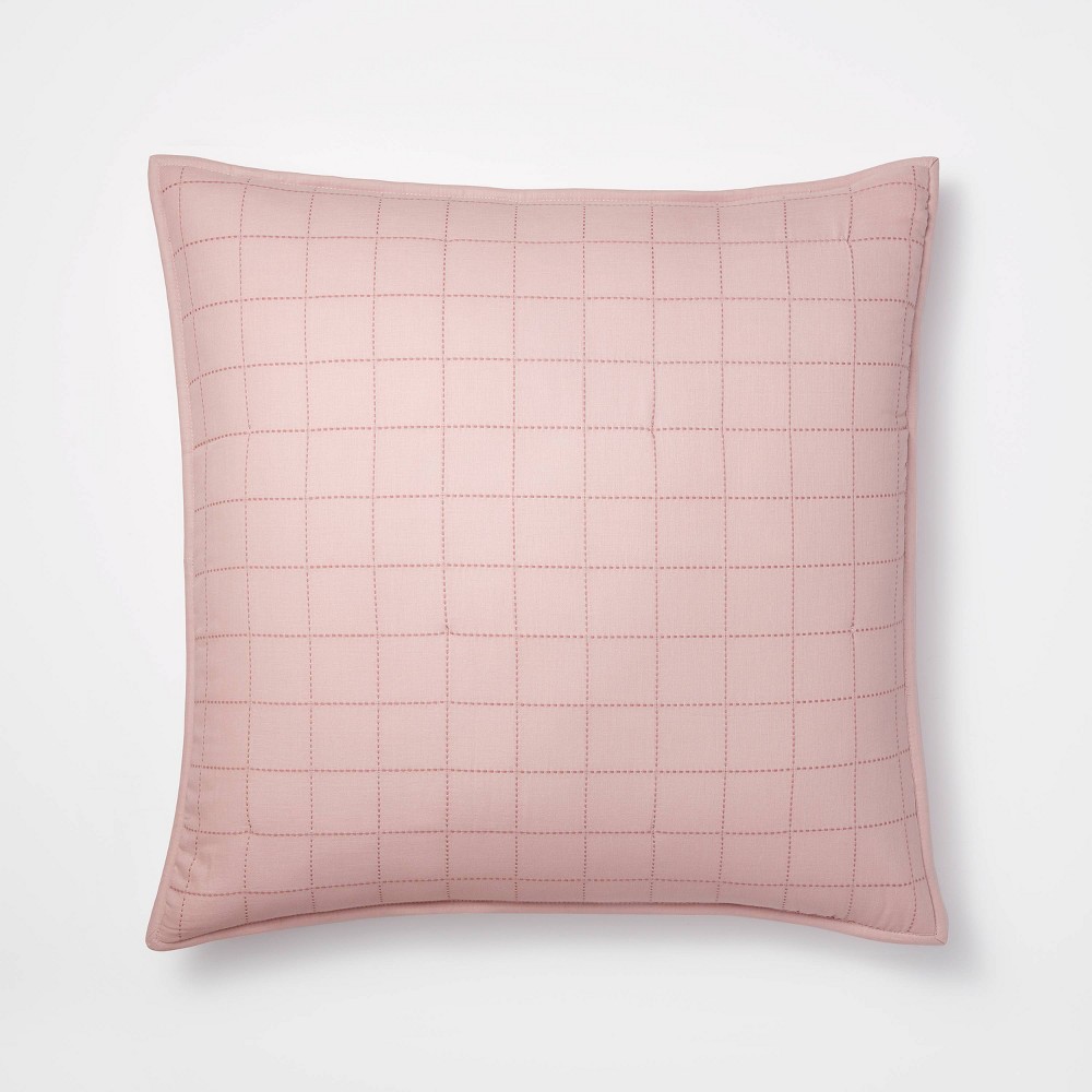 UPC 191908744261 - Euro Grid Stitch Cotton Quilt Sham Blush/Mauve ...