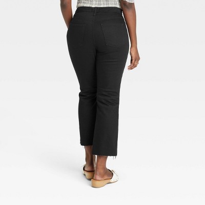 Universal Thread Women's Mid-Rise Bootcut Cropped Jeans Stretchy Raw ...