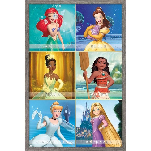 Trends International Disney Princess - Scenic Grid Framed Wall Poster ...