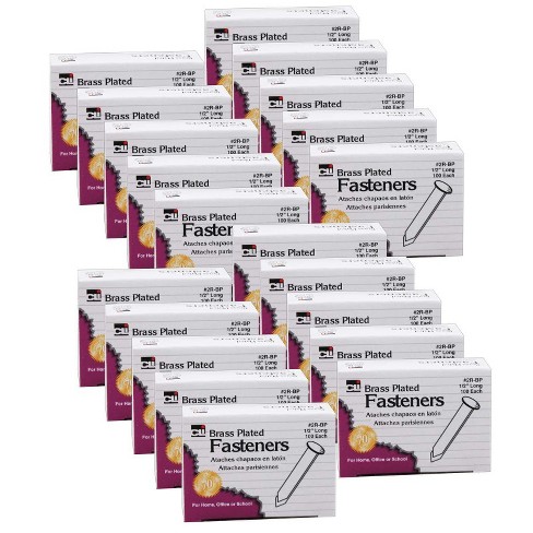 Charles Leonard Paper Fasteners, 1/2", 100 Per Pack, 20 Packs : Target