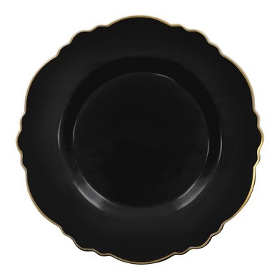 Smarty Had A Party 7.5" Black With Gold Rim Round Blossom Disposable ...