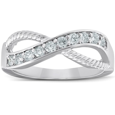 Pompeii3 1/2 Ct Diamond Infinity Braided Anniversary Right Hand Ring ...