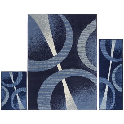 Home Dynamix Ariana Ksara Traditional Medallion Border Area Rug, Navy ...