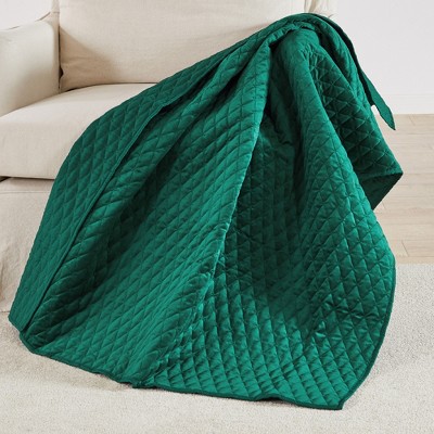 BH Empire Velvet Green Quilted Throw - Levtex Home : Target