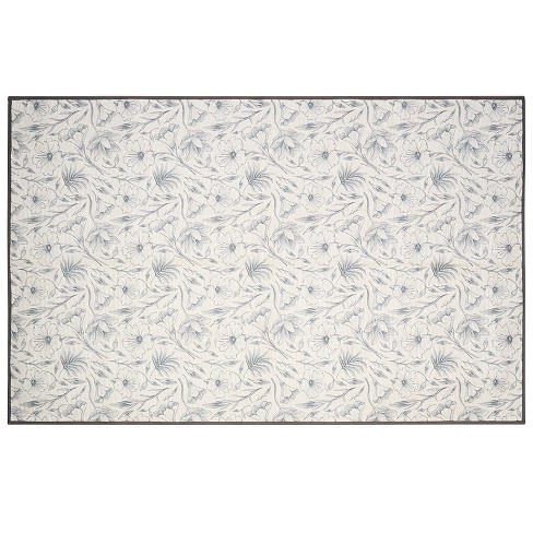 The Lakeside Collection Magnolia Floral Washable Rug Or Runner - Area ...