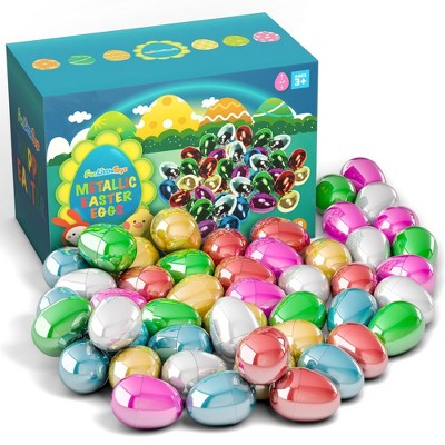 Fun Little Toys 48 Pcs Metallic Easter Eggs – Shiny, Colorful Surprise ...