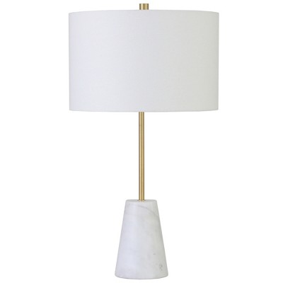 Hampton & Thyme 24.25" Tall Table Lamp With Fabric Shade Brass/white ...
