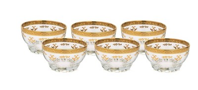Classic Touch Set Of 6 Dessert Cups With Gold Base And Rim - 4"d : Target