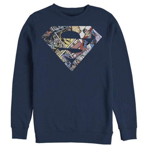Men's Superman Comic Panel Shield Logo Sweatshirt : Target