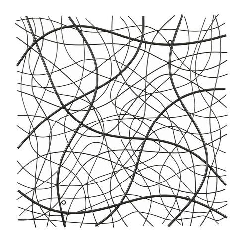 Luxenhome Large Black Abstract Square Metal Wall Decor : Target