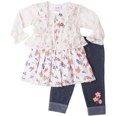 Little Lass Girl's 3-piece Cardigan Set : Target