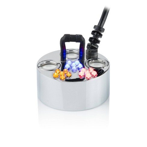 3 Jet Metal Pond Fogger With 18 Led Lights Transformer And Ring Silver ...