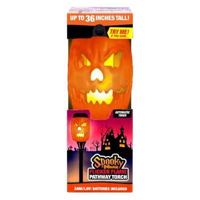 Spooky Halloween Flickering Flame Pathway Led Torch - Pumpkin : Target