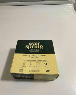 Lemon & Mint Laundry Detergent Sheets - 64 Loads - Everspring™ : Target