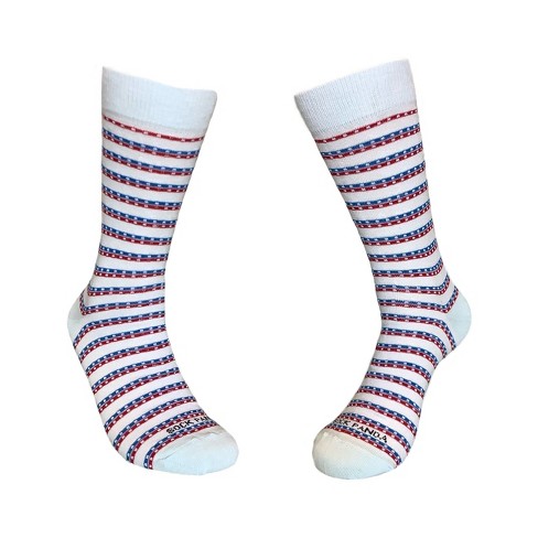 Stylish Patriotic Red And Blue Stiped Sock From The Sock Panda (men's ...
