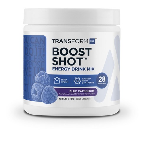 Transformhq Boost Shot Energy Drink Mix - Blue Raspberry, 28 Servings ...