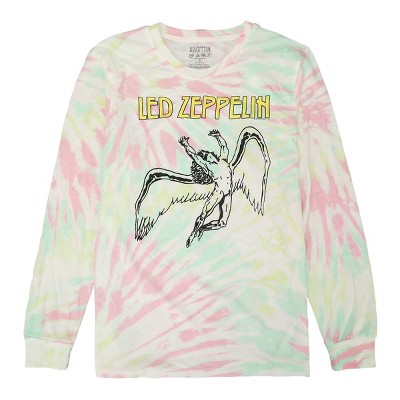 Led Zeppelin Icarus Crew Neck Long Sleeve Tie Dye Men's Tee-small : Target