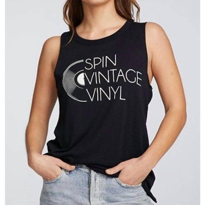 Women's Spin Vintage Vinyl Muscle Tank - Chaser S : Target