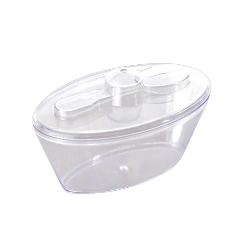 Smarty Had A Party 4 Oz. Clear Oval Plastic Mini Cup With Lid And Spoon ...
