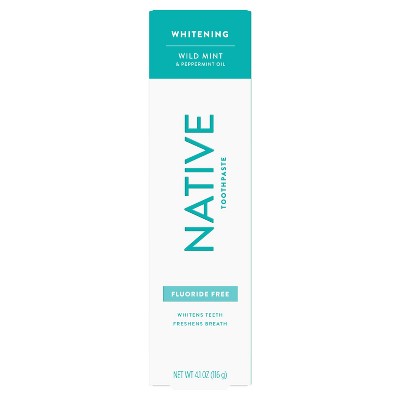 Native Premium Whitening Wild Mint & Peppermint Oil Fluoride Free ...