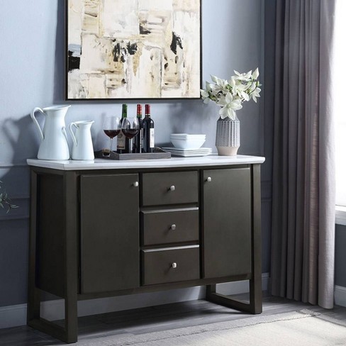 Acme Furniture Madan 54" Kitchen And Dining Cabinets Gray Oak: No ...