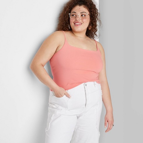 Women's Scoop Neck Cami T-shirt - Wild Fable™ Coral Pink 2x : Target