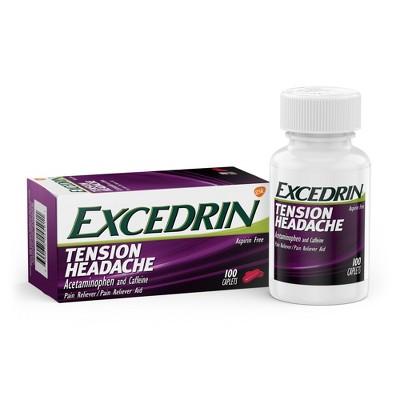 Excedrin Tension Head Ache Pain Reliever Caplets - Acetaminophen ...
