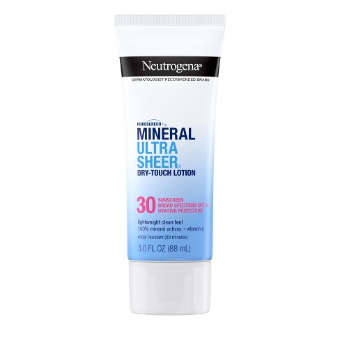 Neutrogena Mineral Ultra Sheer Sunscreen - Spf 30 - 3oz : Target