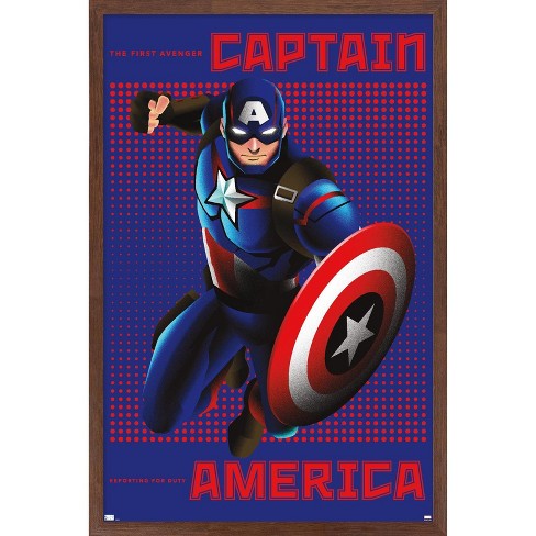Trends International Marvel Shape Of A Hero - Captain America Framed ...