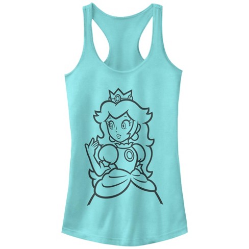 Juniors Womens Nintendo Mario Princess Peach Racerback Tank Top : Target