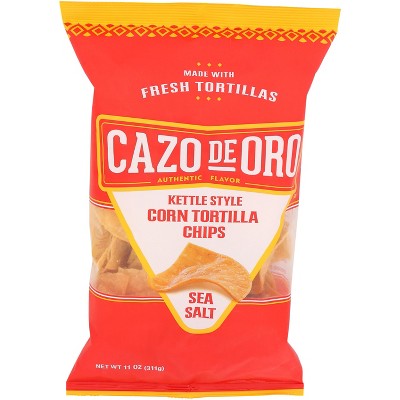 Caza De Oro Kettle Style Corn Tortilla Chips Sea Salt - Case Of 9 - 11 ...