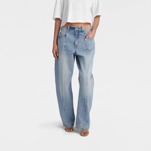 KBB by KAHLANA Women's Mid-Rise Barrel Leg 'The Deconstructed Jean ...