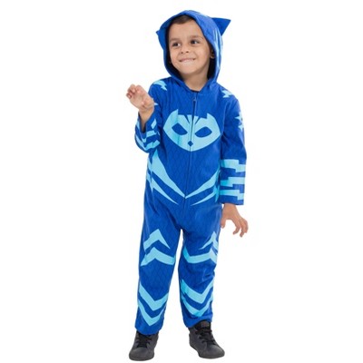 Pj Masks Catboy Toddler Boys Zip Up Costume Coverall Blue 2t : Target