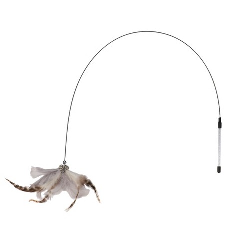 Unique Bargains Handheld Cat Teaser With Bell Fluffy Plume Teasing ...