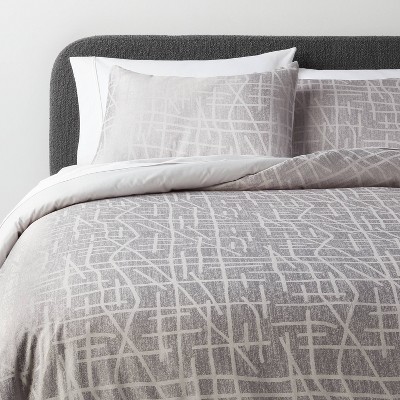 3pc King Luxe Jacquard Duvet Cover And Sham Set Light Gray - Threshold ...