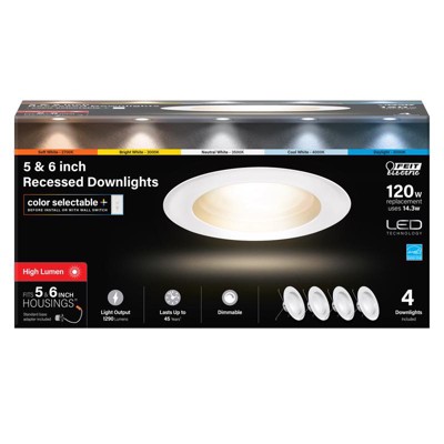 Feit Electric Recessed Led Downlight 120 W, White Aluminum : Target