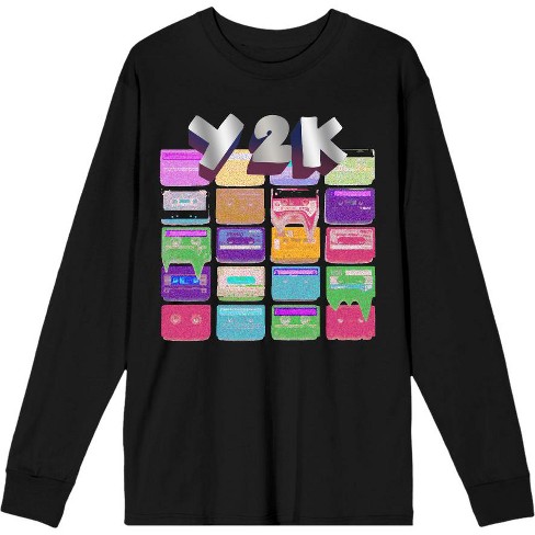 Chrome Baddie Y2k Trend Butterflies And Cassette Tape Adult Crew Neck ...