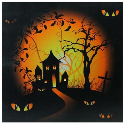 Northlight Led Lighted Spooky House Halloween Canvas Wall Art 19.75" X ...