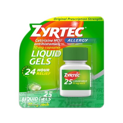 Zyrtec 24 Hour Allergy Relief Capsules - Cetirizine Hcl - 25ct : Target