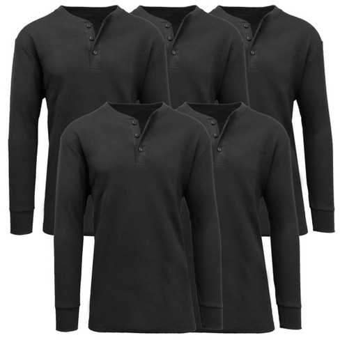 Blue Ice Men's Modern Fit Waffle-knit Thermal Henley- 5 Pack : Target