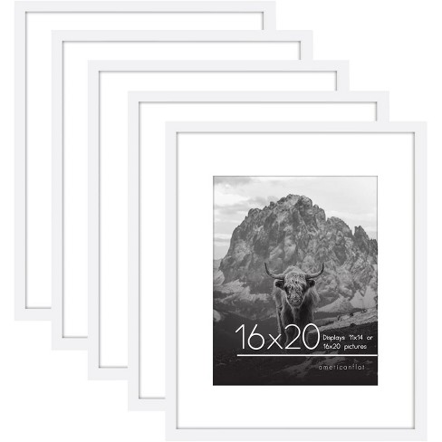Americanflat 16x20 Picture Frame In White - Displays 11x14 With Mat And ...