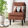 Gelbin Faux Leather Slipper Chair With Wood Legs Caramel (kd ...