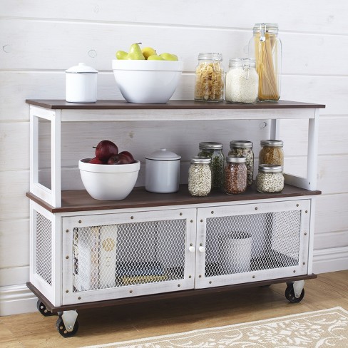 The Lakeside Collection Industrial-style Rolling Buffet Carts - White ...