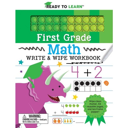 Ready To Learn: First Grade Math Write & Wipe Workbook With Popper - By ...