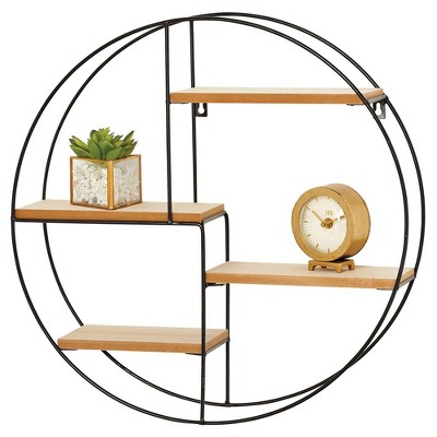 Costway Hanging Storage Shelf Round Circular Wall-mounted 4-tier Rack ...