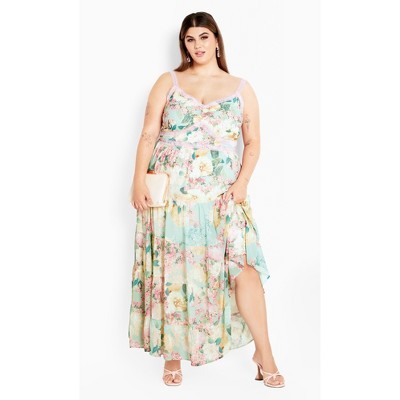 City Chic | Women's Plus Size Demure Floral Maxi Dress - Navy - 20w ...