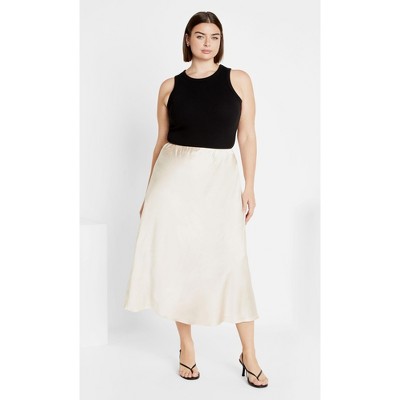City Chic | Women's Plus Size Miranda Skirt - Cream - 24w : Target