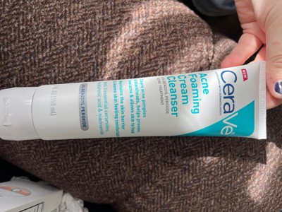 Cerave Acne Foaming Cream Face Cleanser, Acne Treatment Face Wash ...