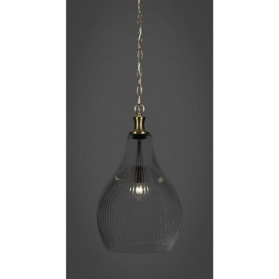 Toltec Lighting Carina 1 - Light Pendant In New Aged Brass With 12.25 ...