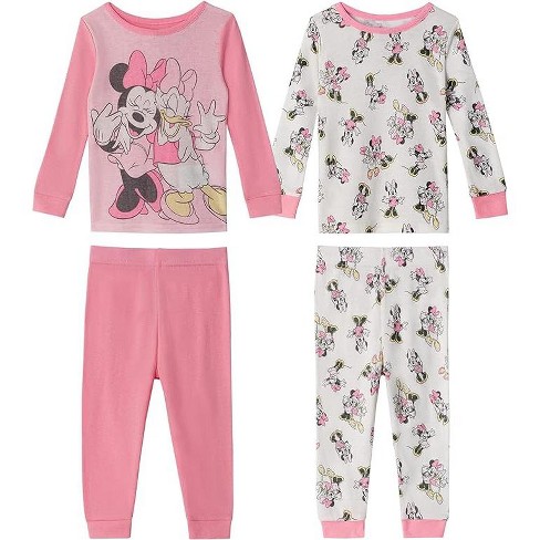 Disney Baby Girls' Minnie Mouse 4-piece Cotton Pajama Set, Minnie And ...